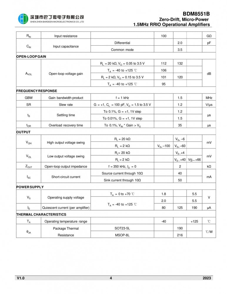 BDM8551B datasheet page 4