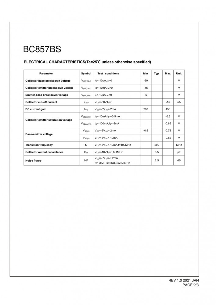 BC857BS datasheet page 2