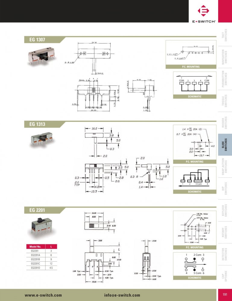 E-Switch EG series datasheet page 6