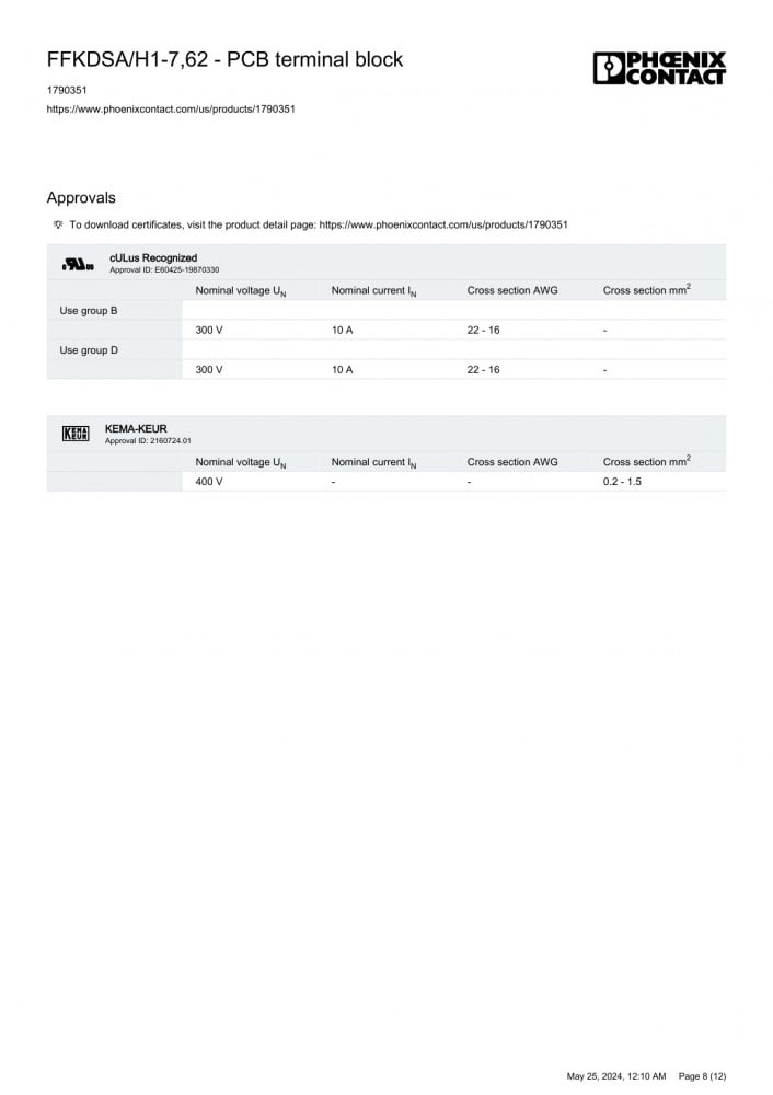 Phoenix Contact 1790351 technical document page 8