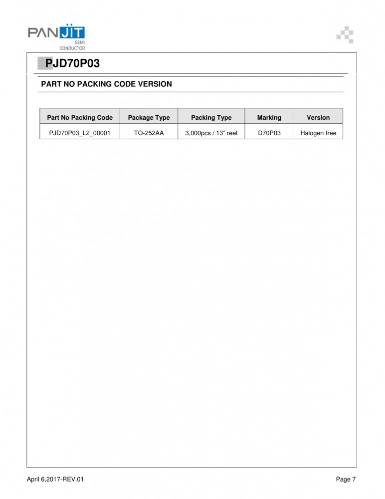 PJD70P03 datasheet page 7