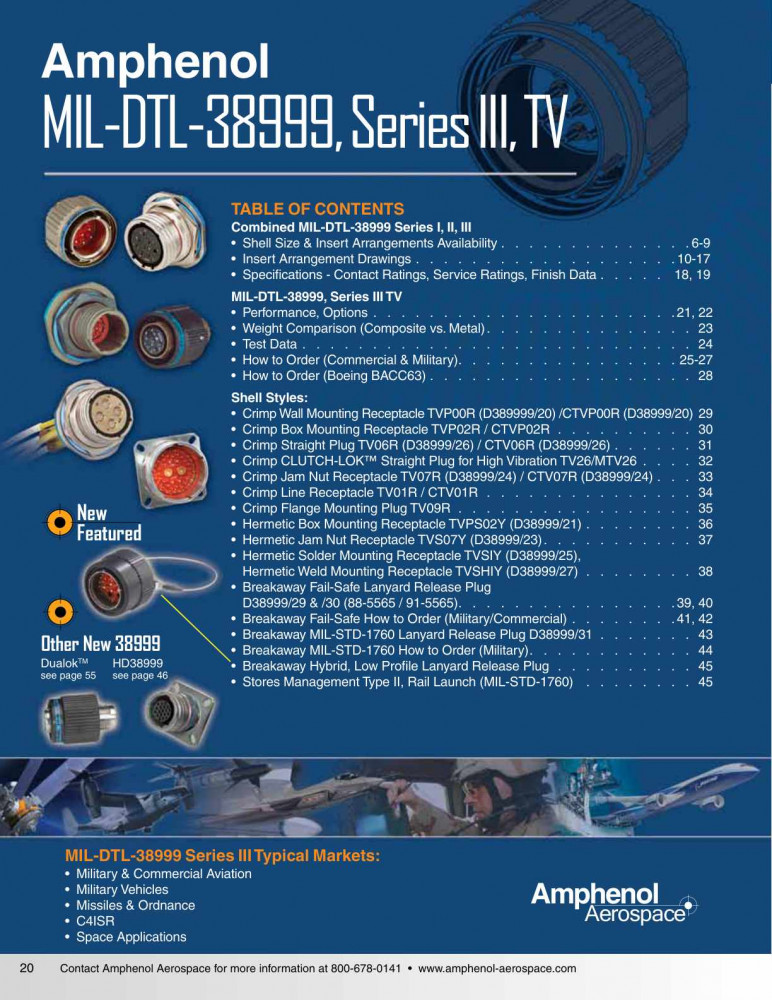 Amphenol D38999 Series III technical document page 1