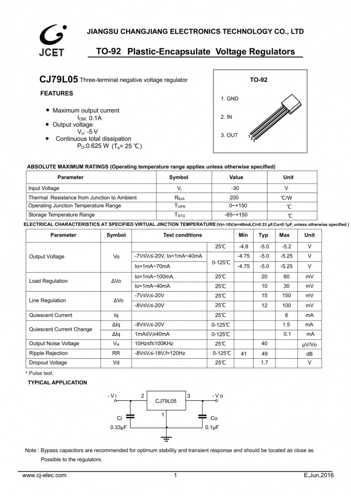 CJ79L05 datasheet page 1