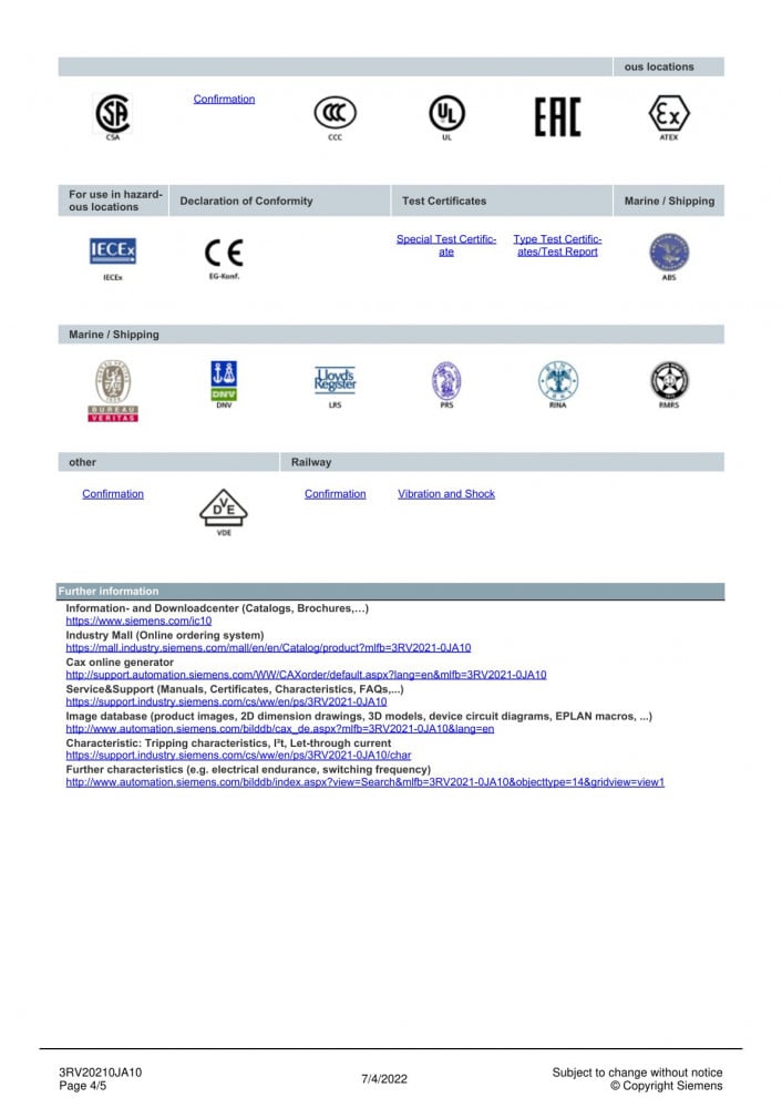 3RV20210JA10 datasheet page 4