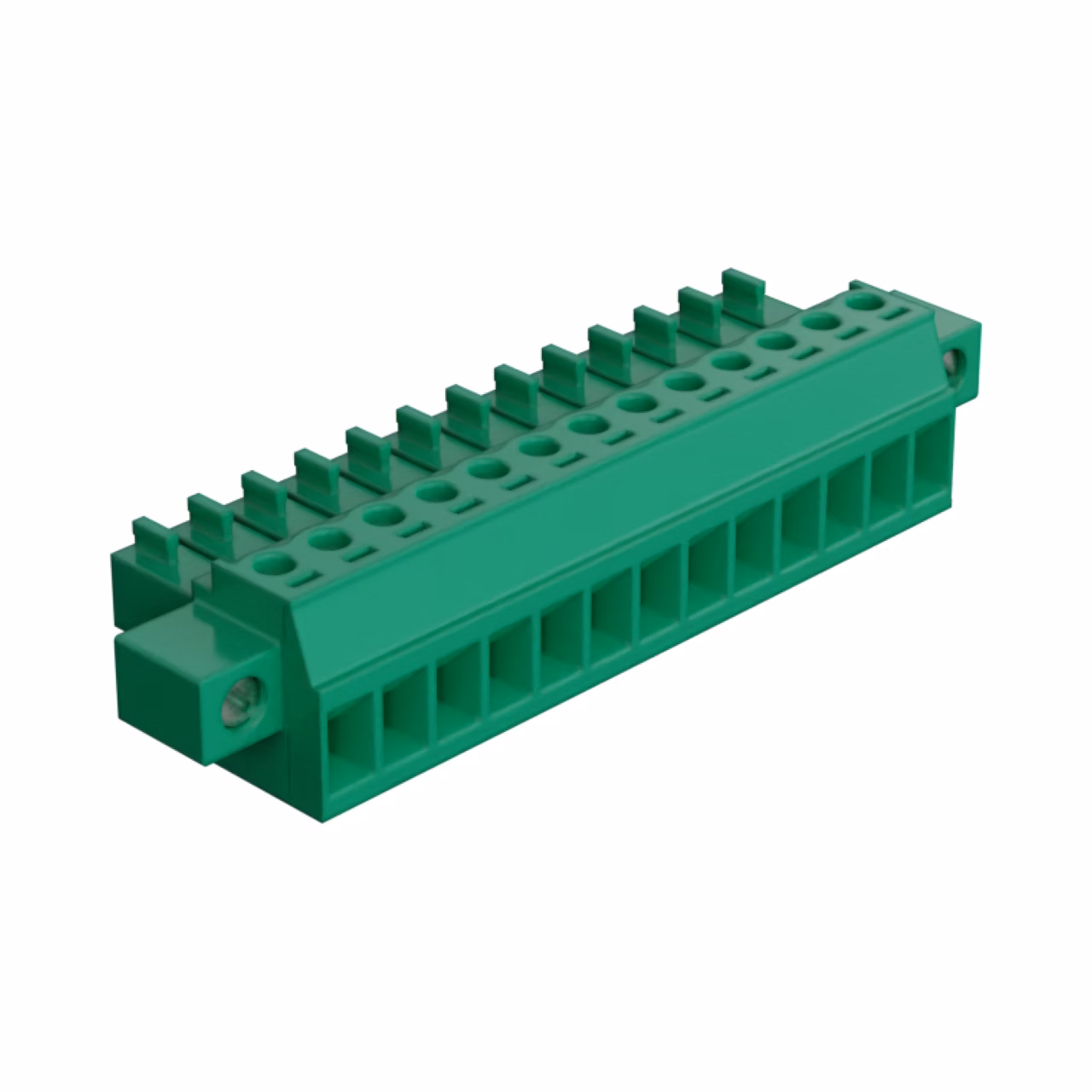 3.50mm Pitch Eurostyle Horizontal Plug, with Retention Screws, Green Housing, 13 Circuits for sale