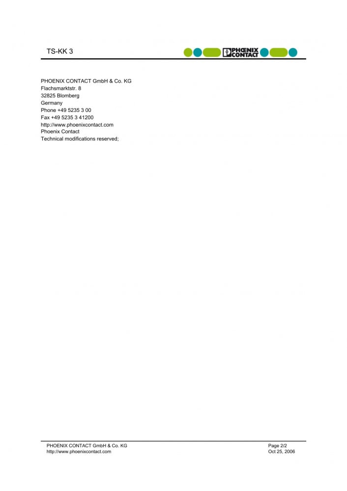 Phoenix Contact catalog page image 2 for TS-KK 3 2770215