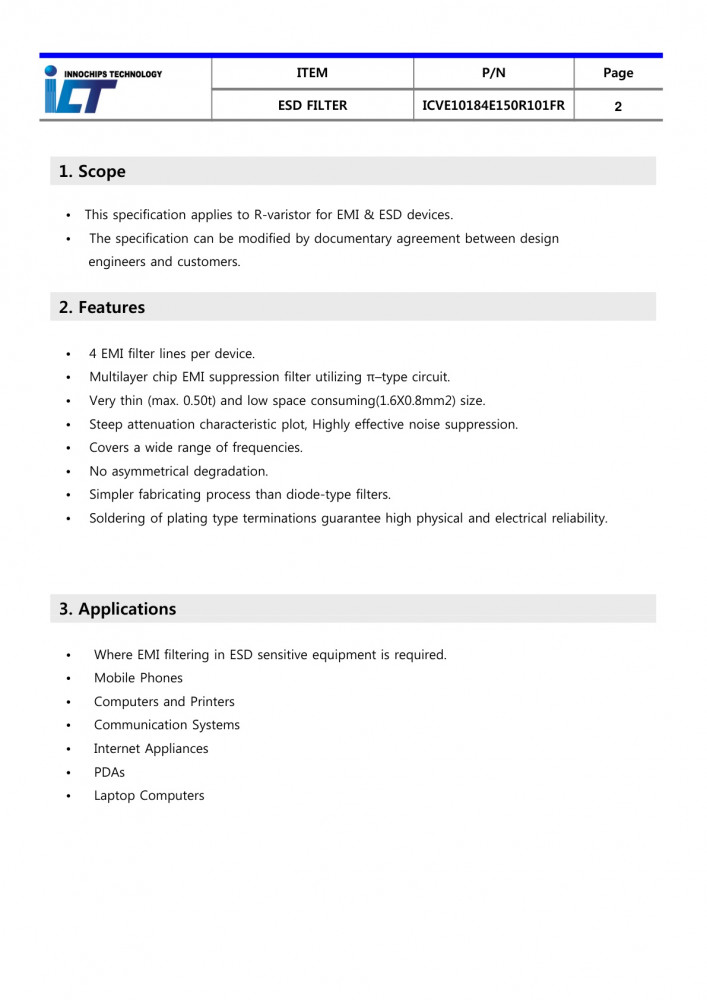 ICVE10184E150R101FR datasheet page 2