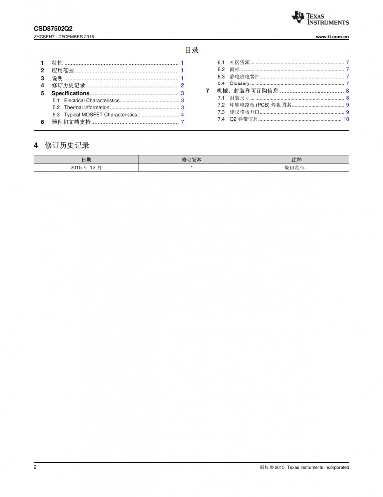 CSD87502Q2 datasheet page 2