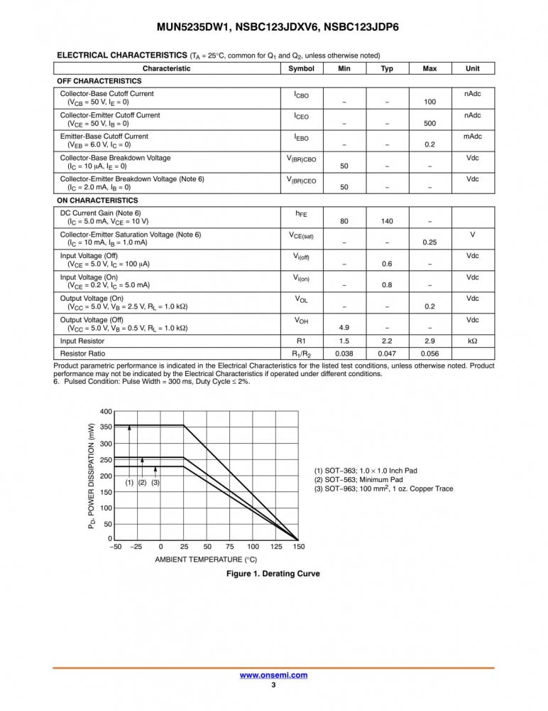 NSBC123JDXV6T5G datasheet page 3