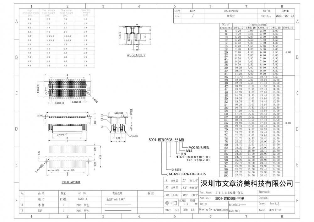 JMEconn 5001-BTB0540-08MR-00 technical drawing page 1