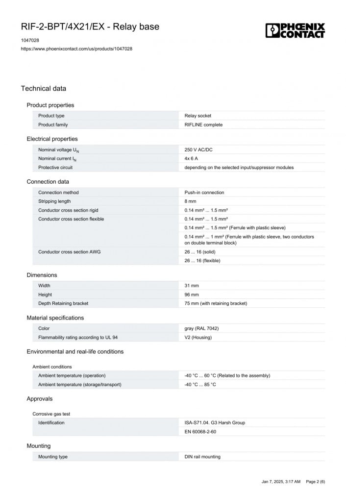 Phoenix Contact 1047028 technical document page 2