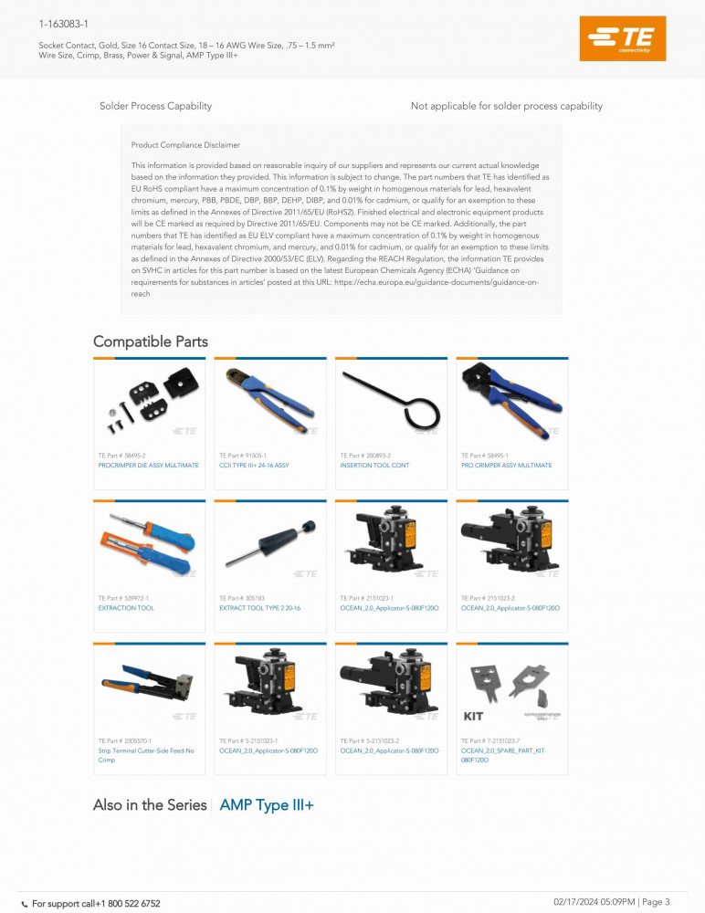 TE Connectivity 1-163083-1 technical document page 3