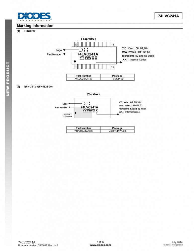 74LVC241AQ20-13 datasheet page 7