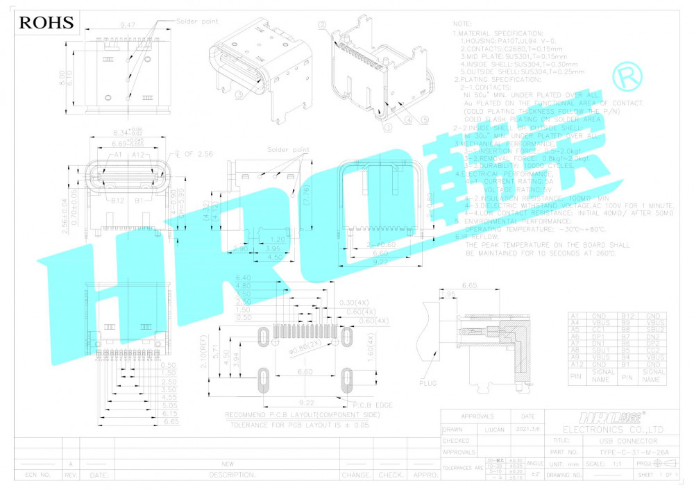 TYPE-C-31-M-26A technical drawing