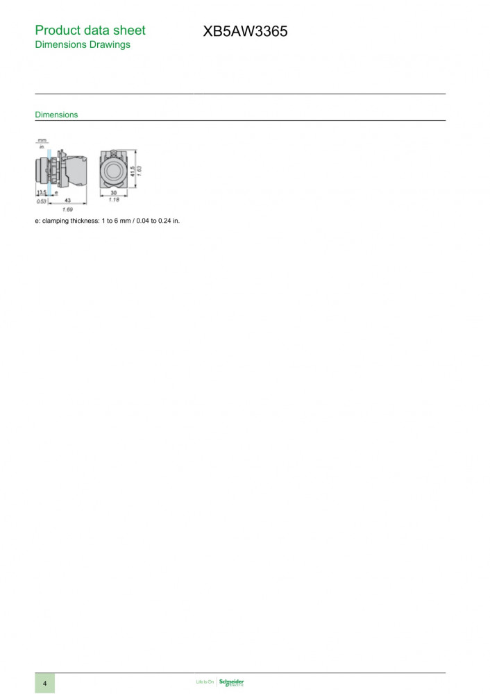 XB5AW3365 technical document page 4