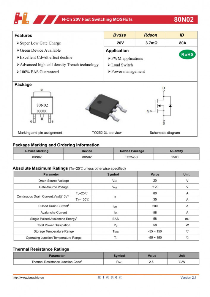 80N02 datasheet page 1