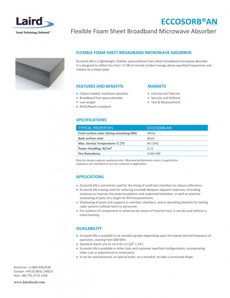 Laird Eccosorb AN document page 1