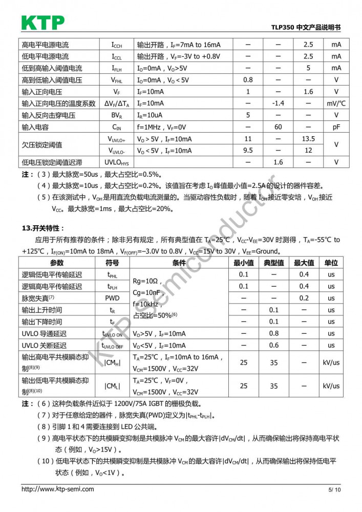 TLP350-C5L0 datasheet page 5