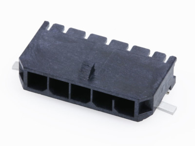 2.54mm MX64 Sealed Crimp Housing, Single Row, TE Generation Y Terminal, Black, 8 Circuits, Key A, without CPA Lock, Terminals 1, 2, 3, and 4 Plugged