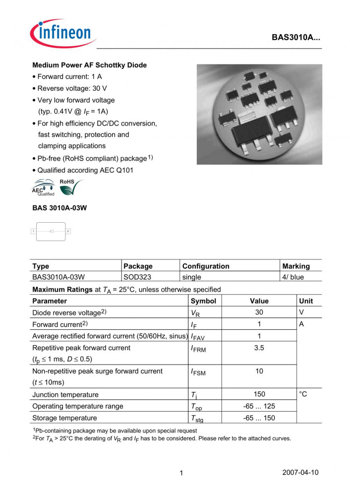 BAS 3010A-03W datasheet page 1