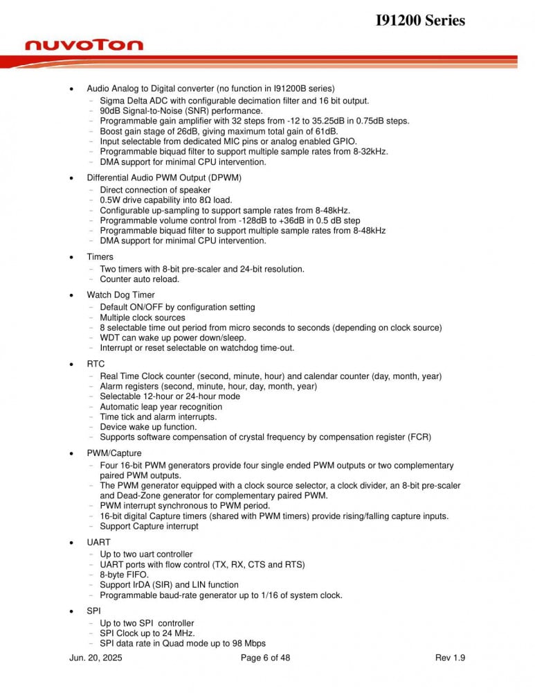 I91200 series datasheet page 6