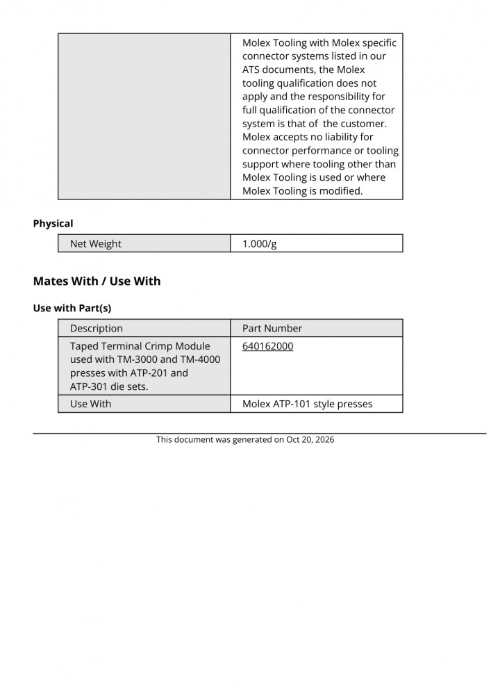 MOLEX 190270029 document image, page 3