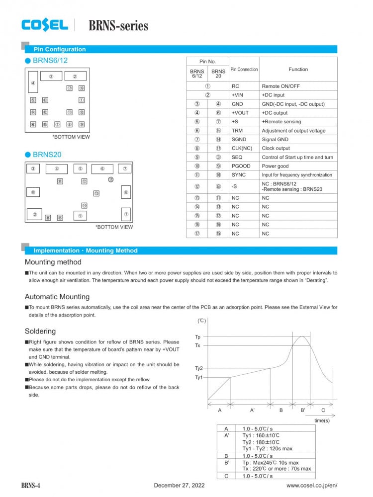 Cosel BRNS-series datasheet page 4