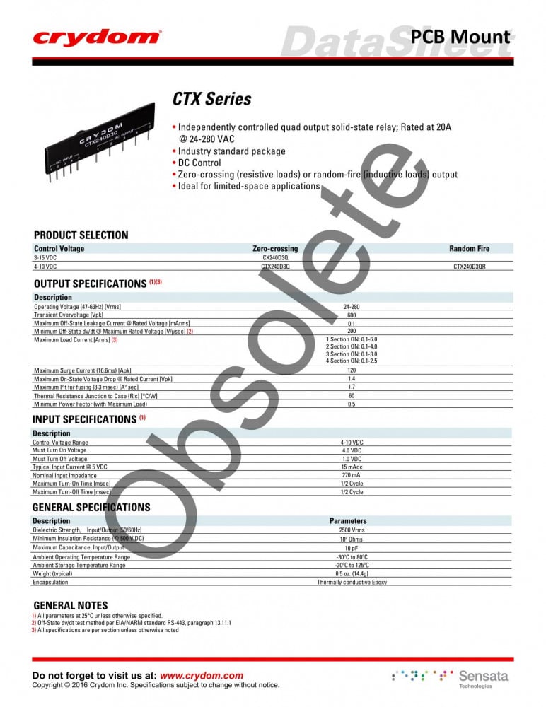 CTX240D3QR datasheet page 1
