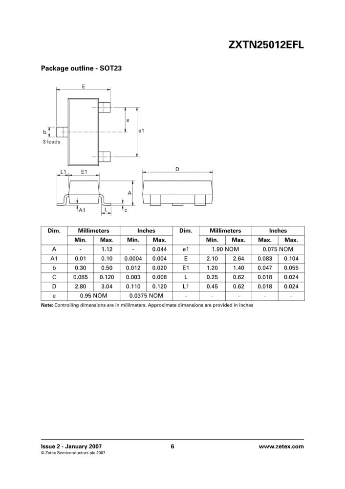ZXTN25012EFL datasheet page 6