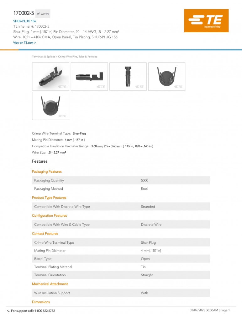 TE Connectivity 170002-5 document page 1