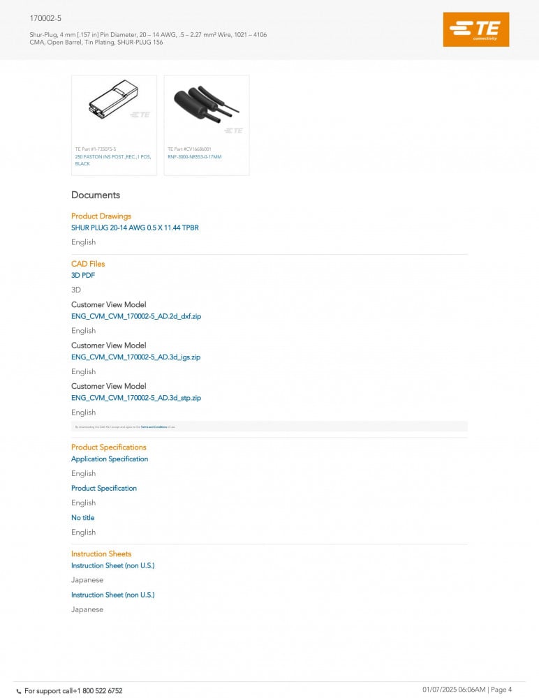 TE Connectivity 170002-5 document page 4