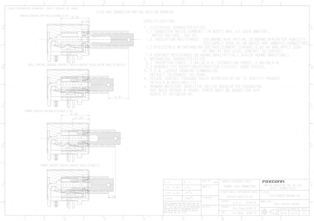 FOXCONN JPD441-N5215-7H drawing page 2