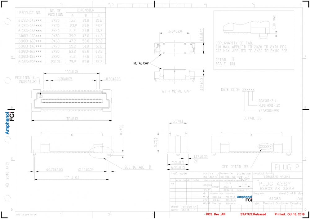 Amphenol 61083 drawing sheet 3