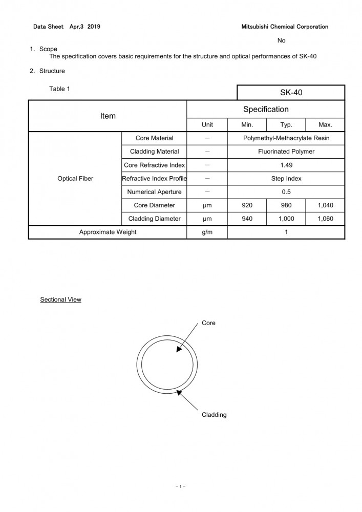 SK-40 technical document page 1