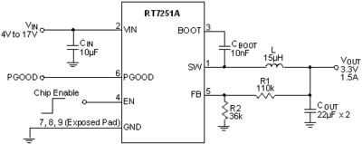 RT7257B - 3A, 18V, 1.2MHz Synchronous Step-Down Converter