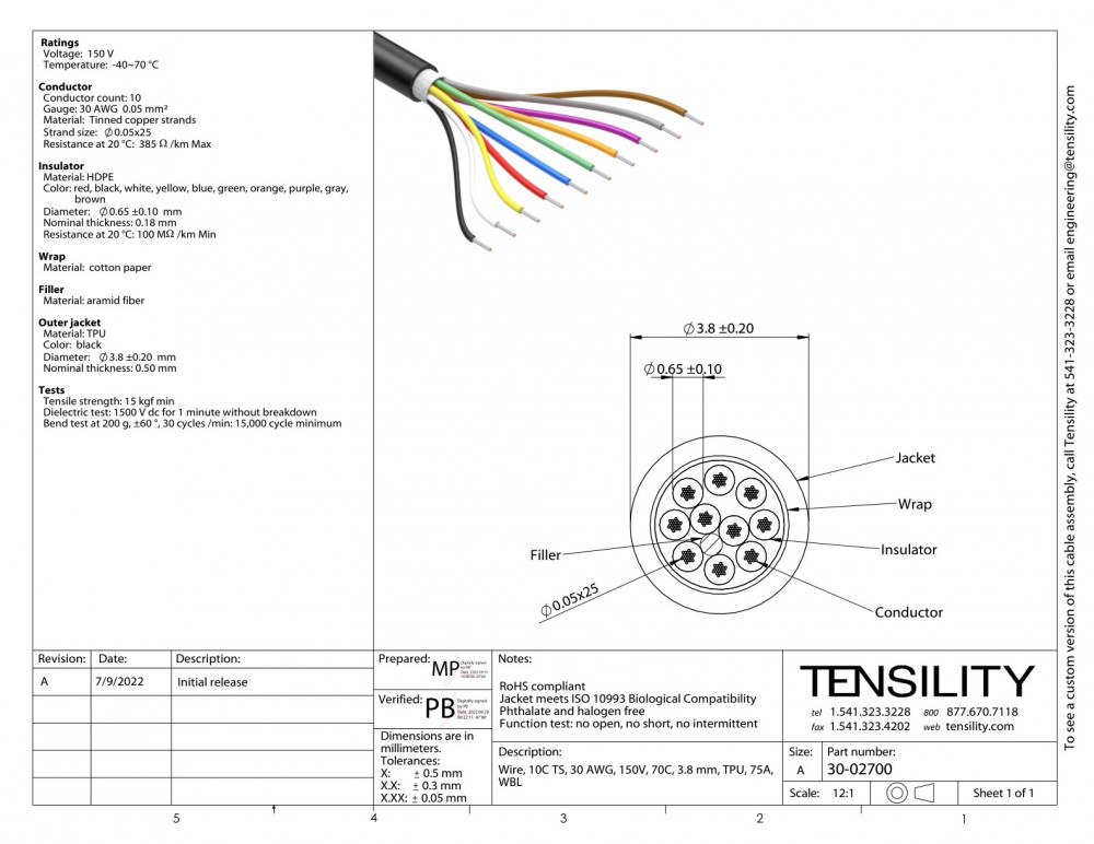 Tensility International 30-02700 product drawing preview
