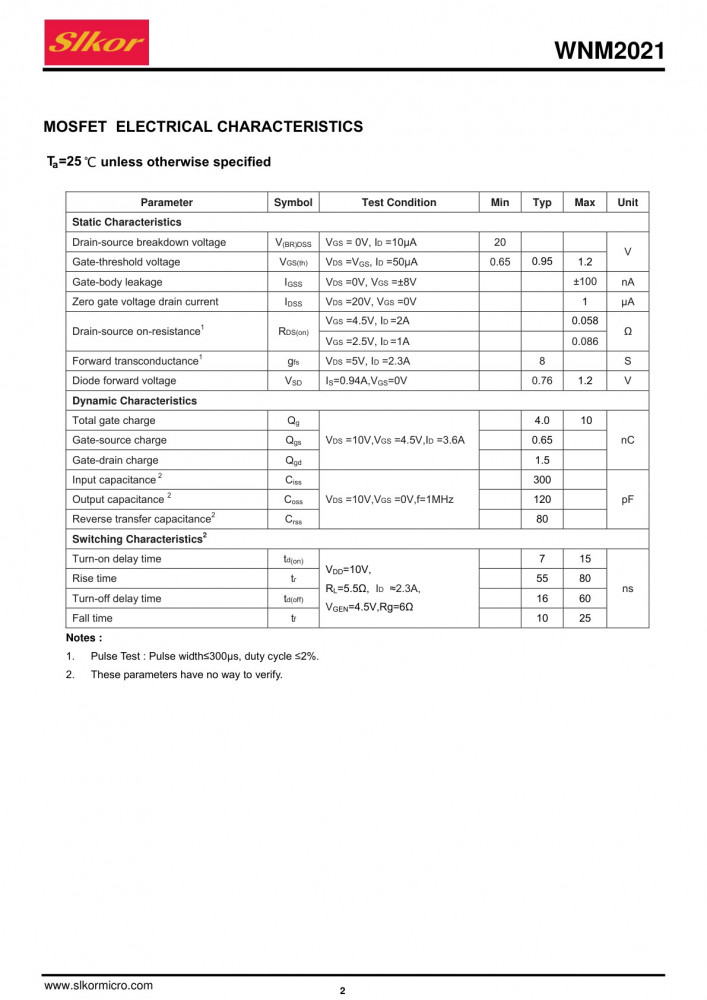 WNM2021 datasheet page 2