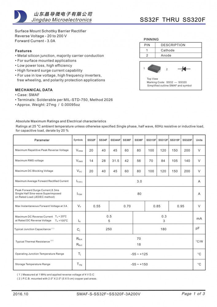 SS315F datasheet page 1