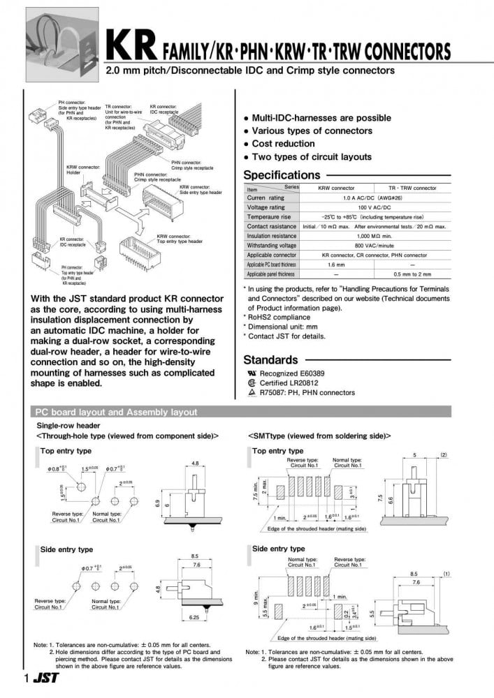 JST KR family document page 1