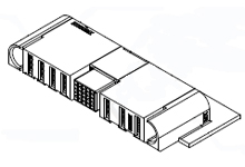 EXTreme Ten60Power Right-Angle Receptacle with Side Guides, 4 DC Power Circuits