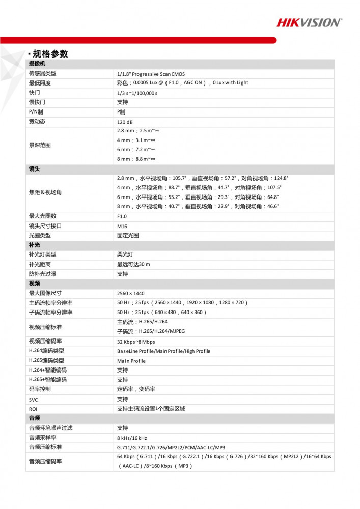 DS-2CD3T47FWDA4-LS6mm technical document page 2