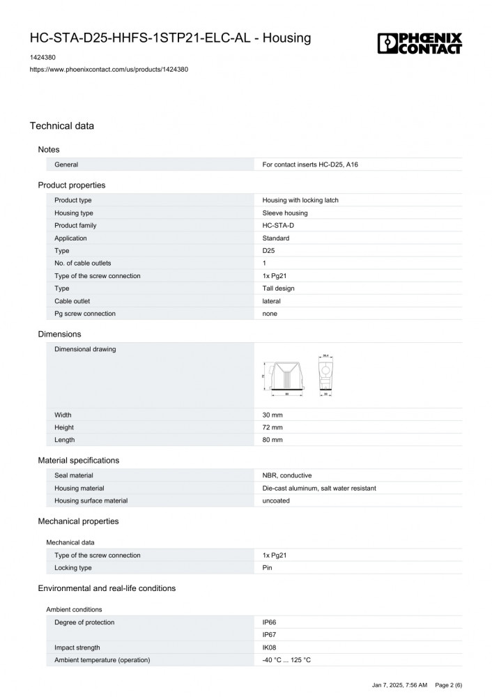 Phoenix Contact 1424380 technical document page 2
