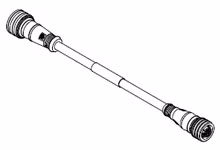 M12 Signal, A-Coded, M12 Push-Pull Ultra-Lock Double-Ended Cordset, 5 Poles, Female (90°) to Male (Straight), 0.34mm² (22 AWG), Black PVC Cable, 1.0m (3.28') Length