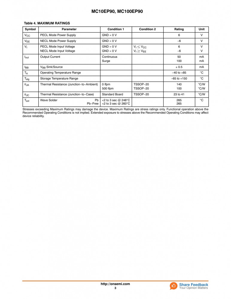 MC100EP90 technical document page 3