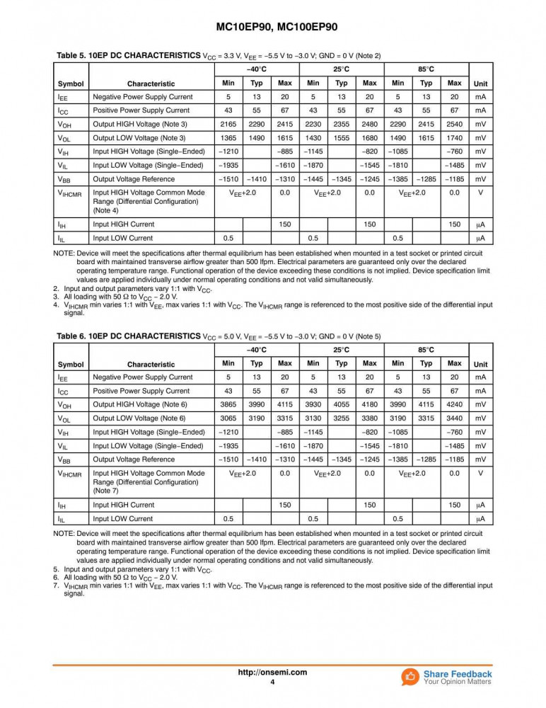 MC100EP90 technical document page 4