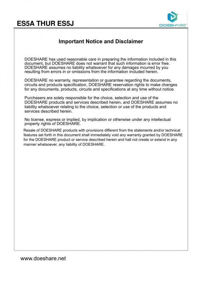 Doeshare ES5J datasheet page 4