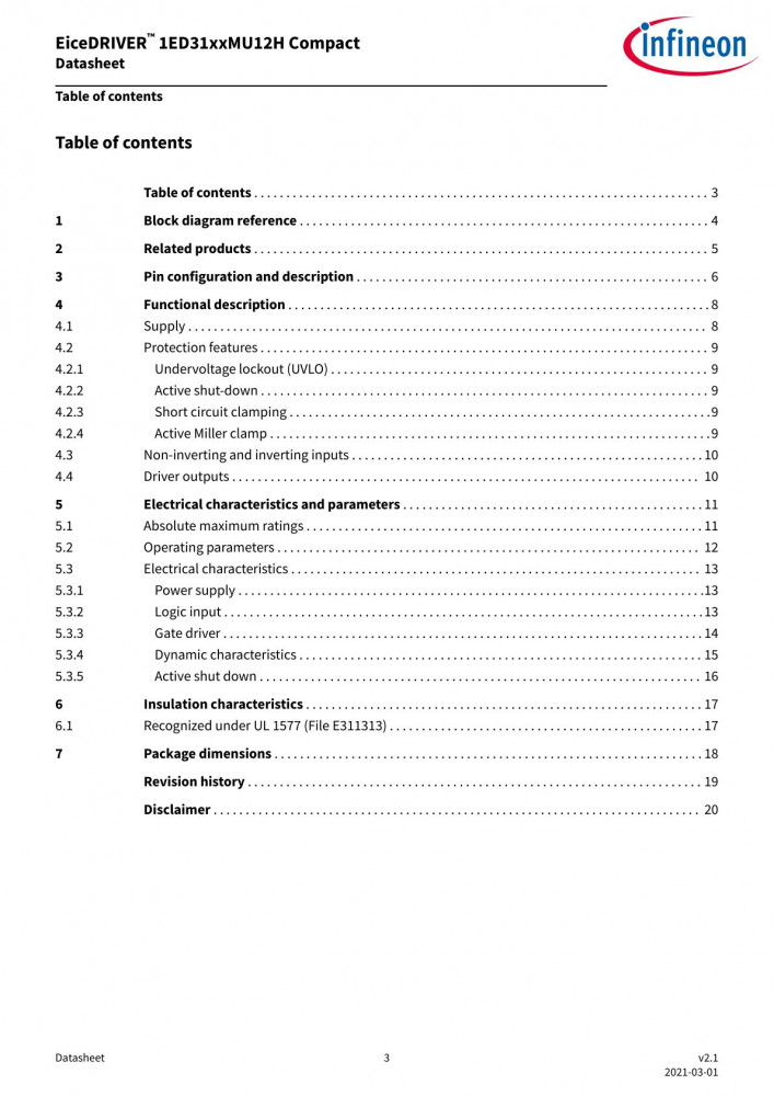 Infineon 1ED3124MU12HXUMA1 datasheet page 3