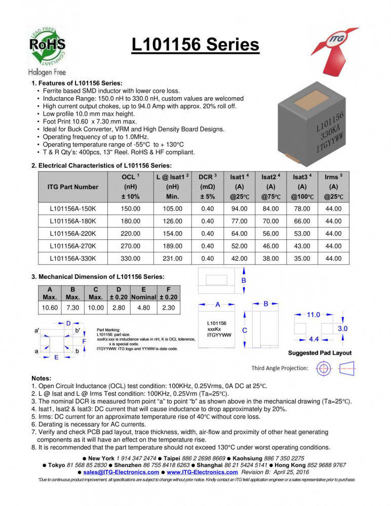 L101156 series technical document, page 1