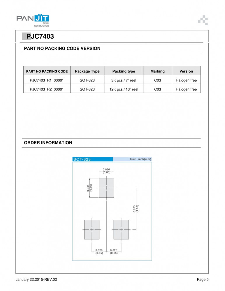 PJC7403 datasheet page 5