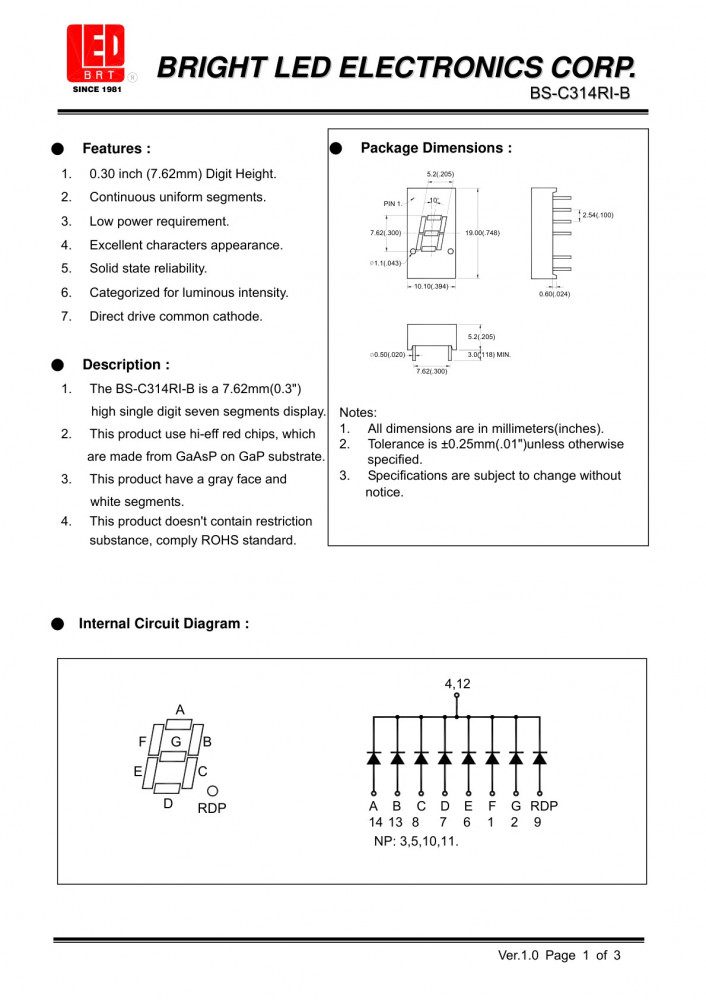 BS-C314RI technical document page 1